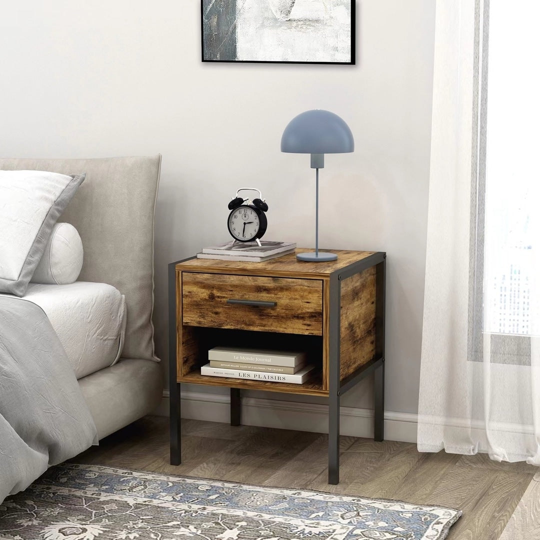 Industrial style nightstand store