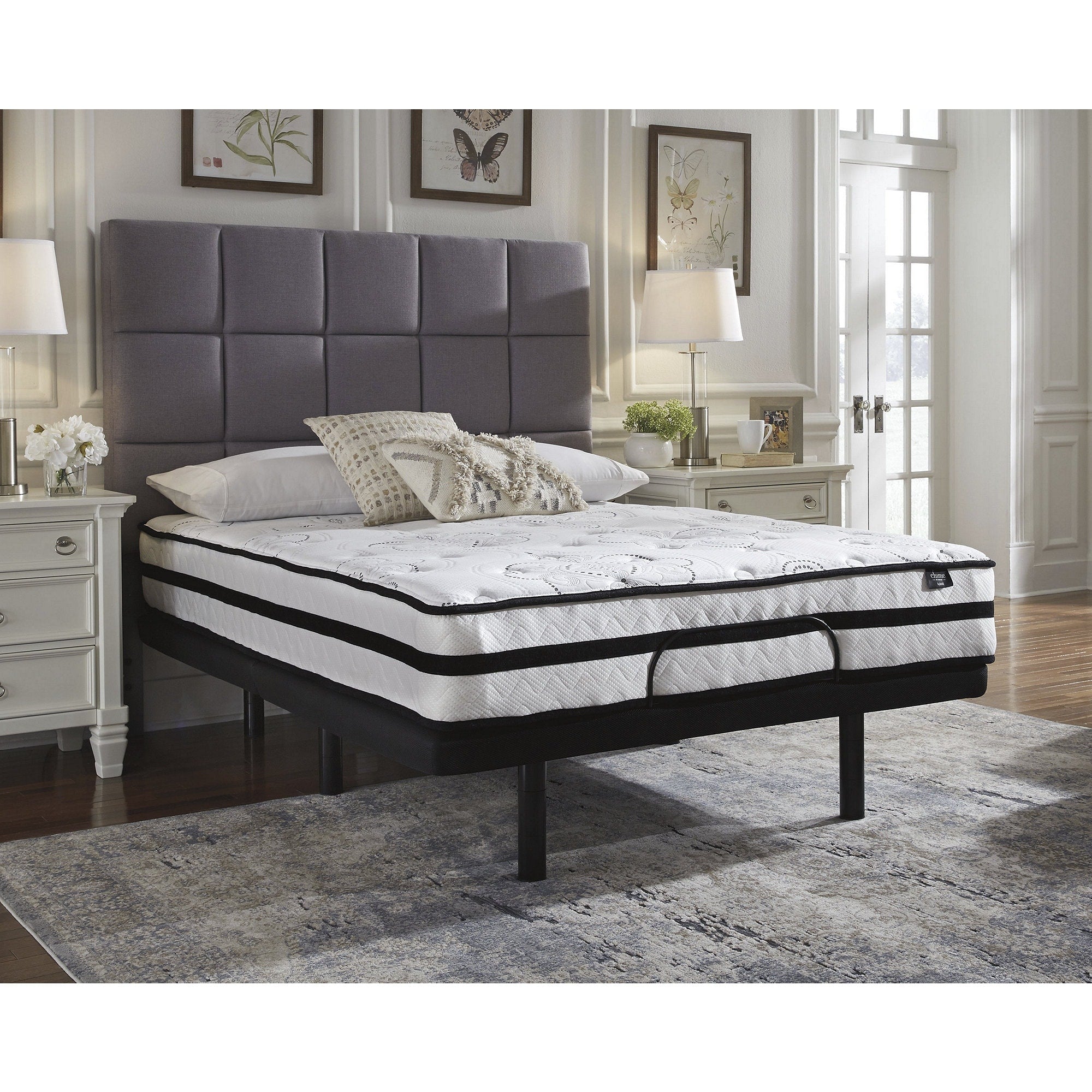Signature Design by Ashley Chime 10 Inch Hybrid Black White 2 Piece Ma