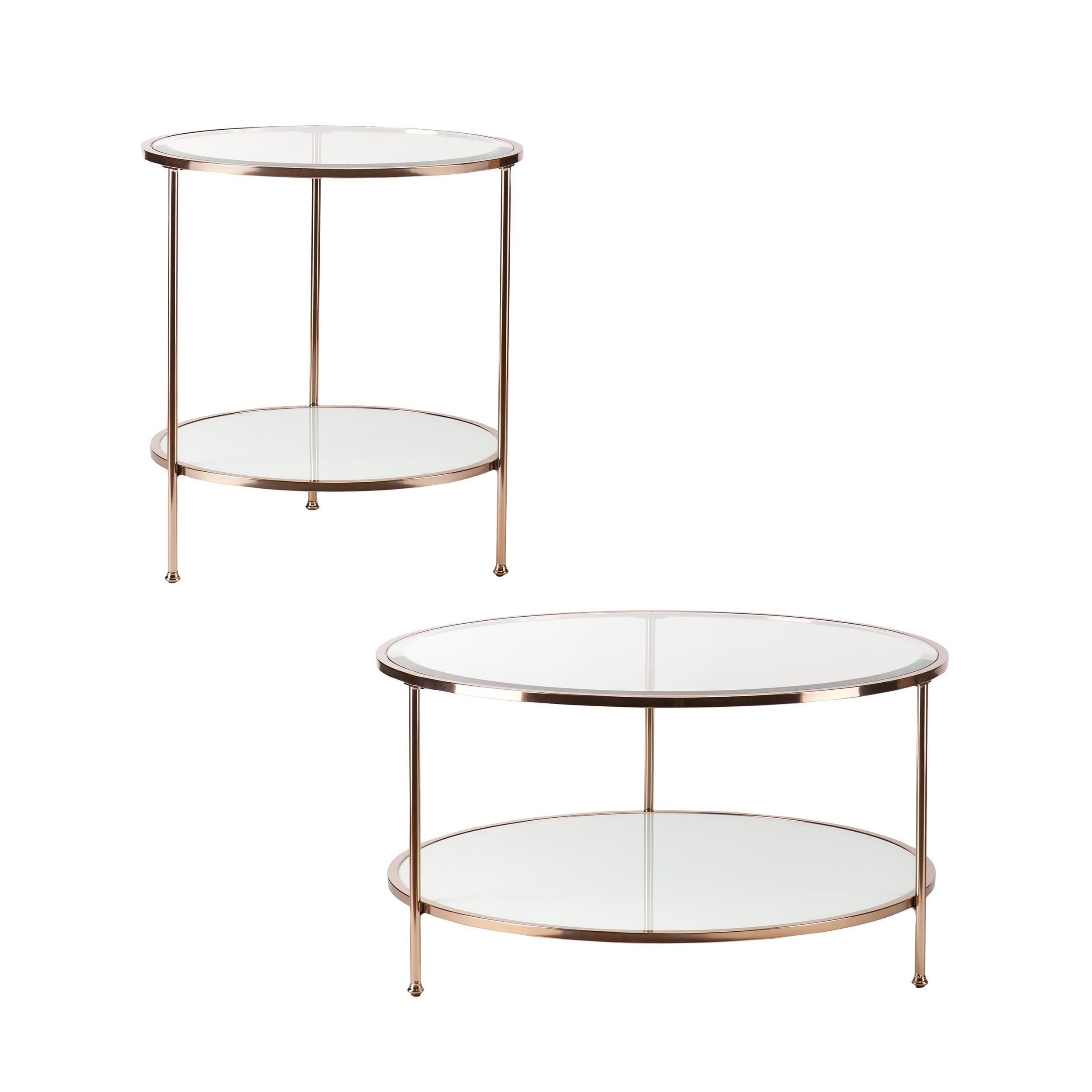 Silver Orchid Grant Clear Gold White Glass and Iron Coffee Cocktail Table OS0340KC