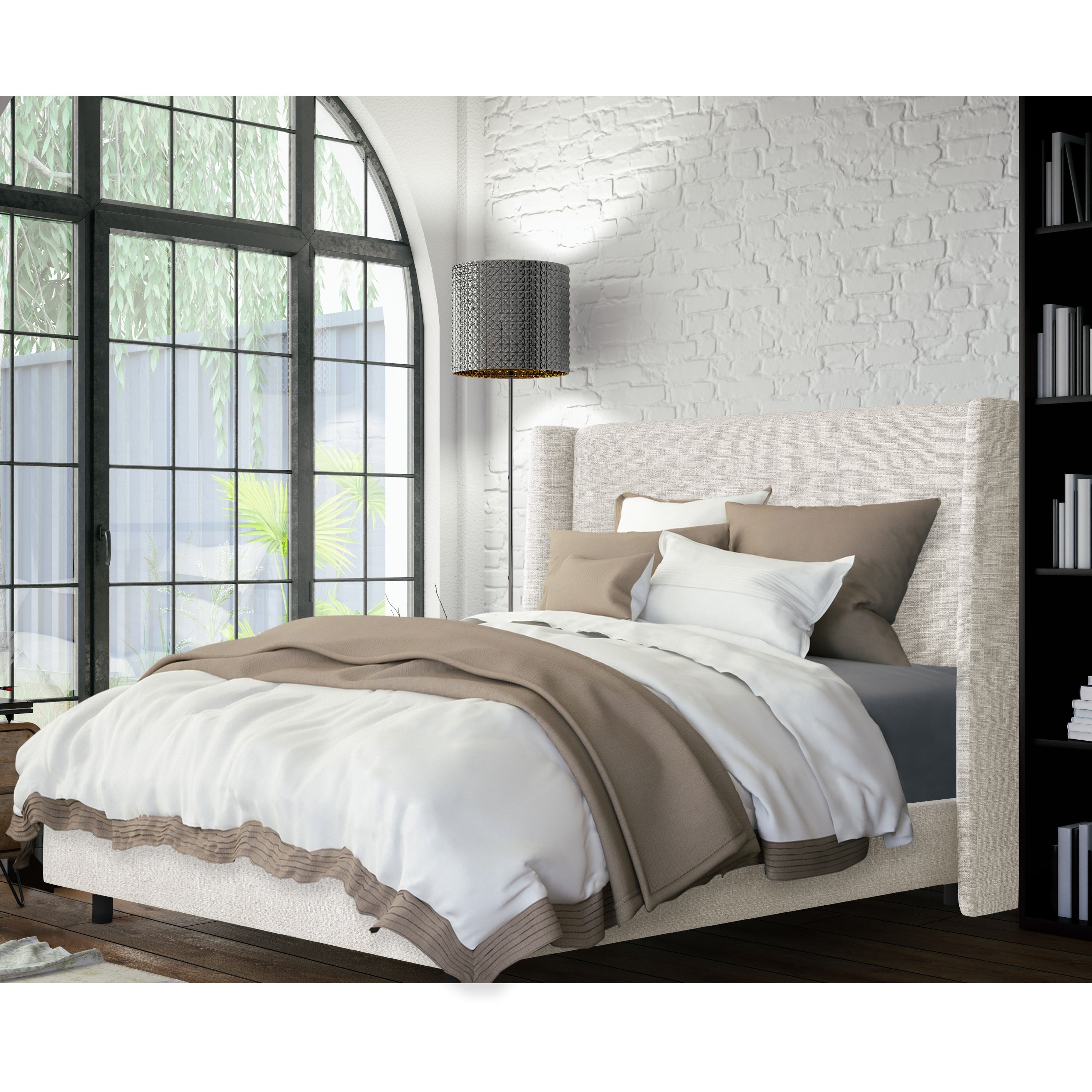 Zuma white upholstered bed store