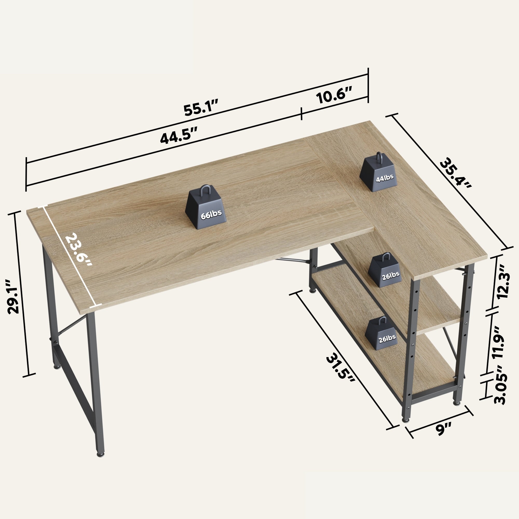 Small L Shaped Desk with Storage Shelves Corner Computer Desk Overstock