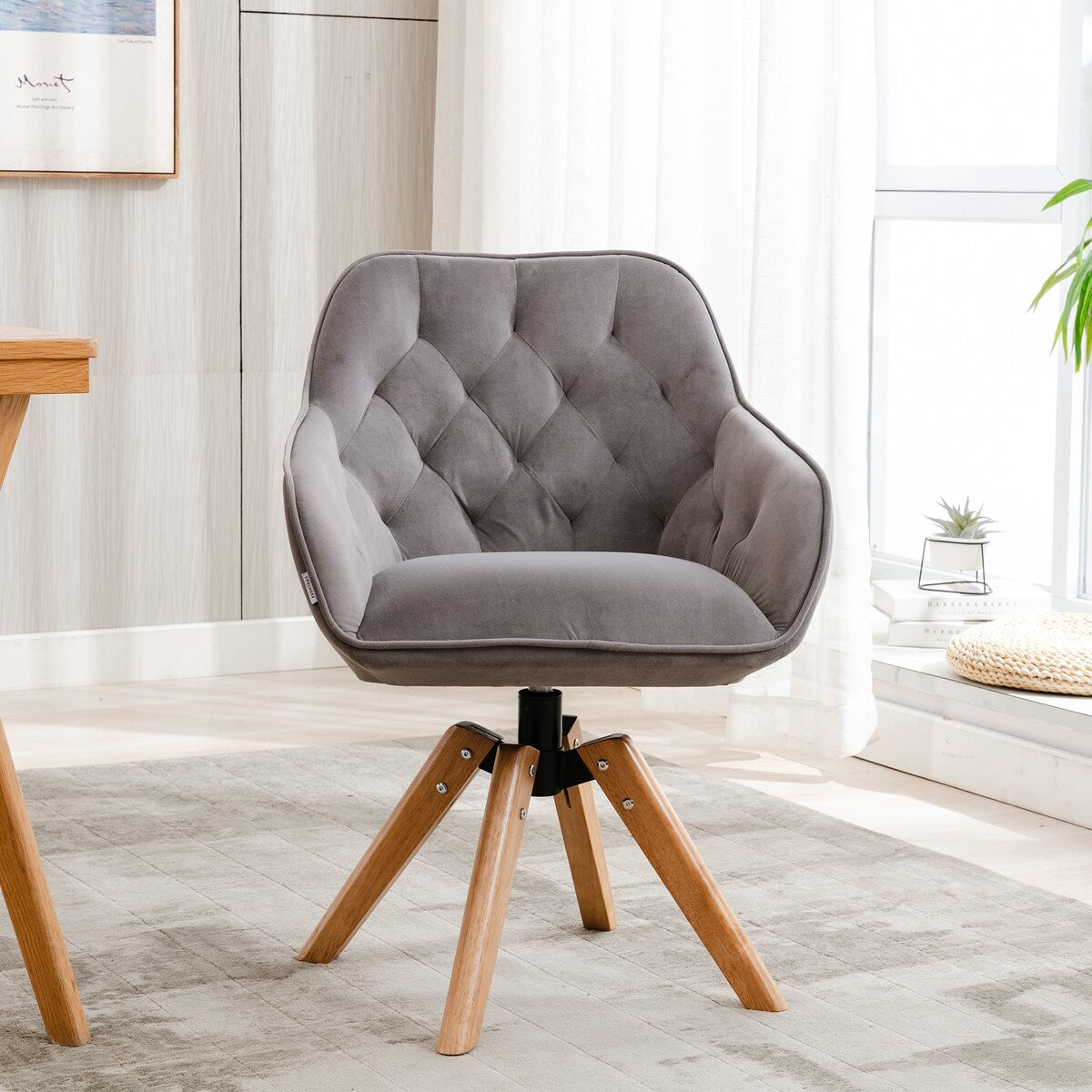 Solid Wood Tufted Upholstered Armless Home Office Chair Dining Chairs Overstock
