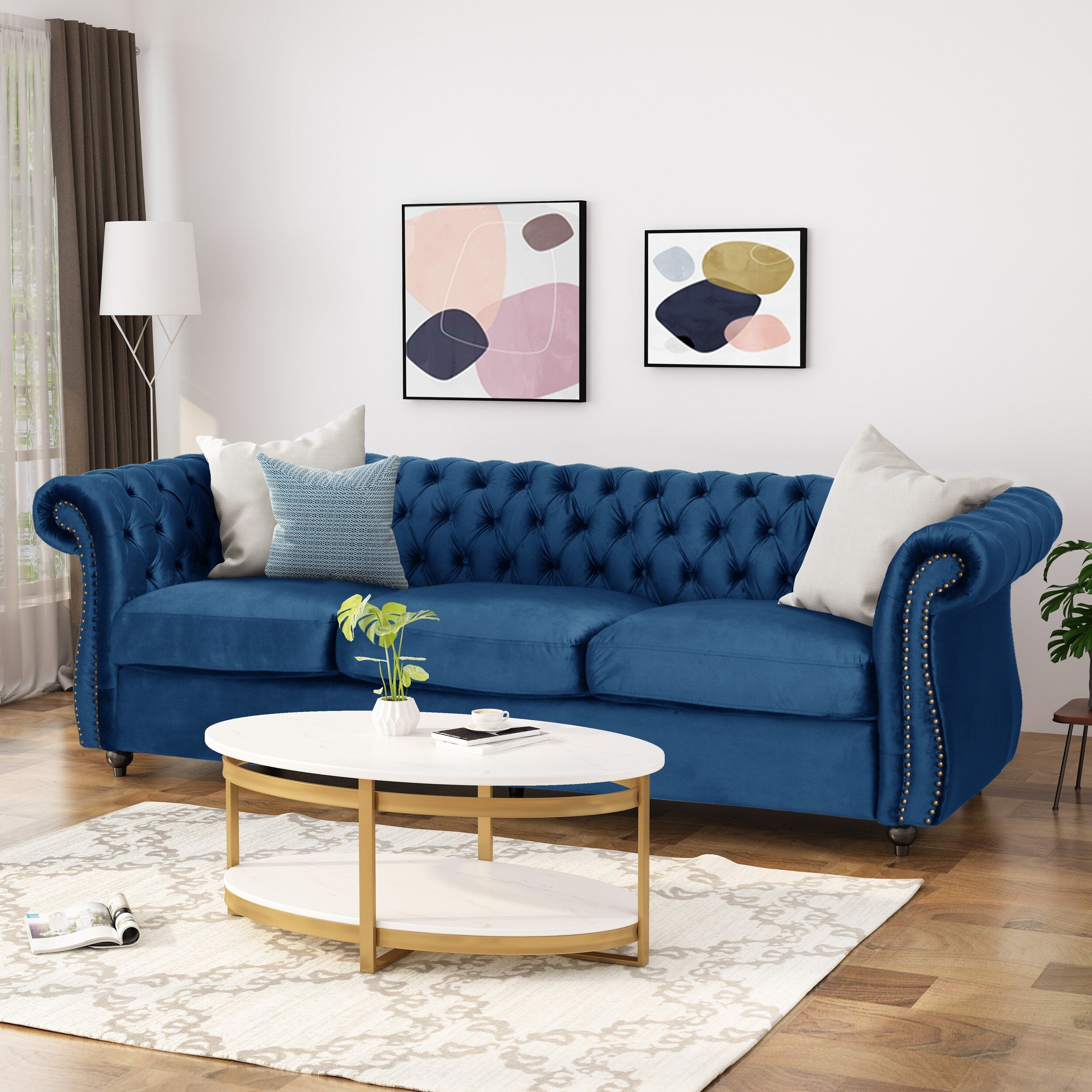 Chesterfield tufted sofa store