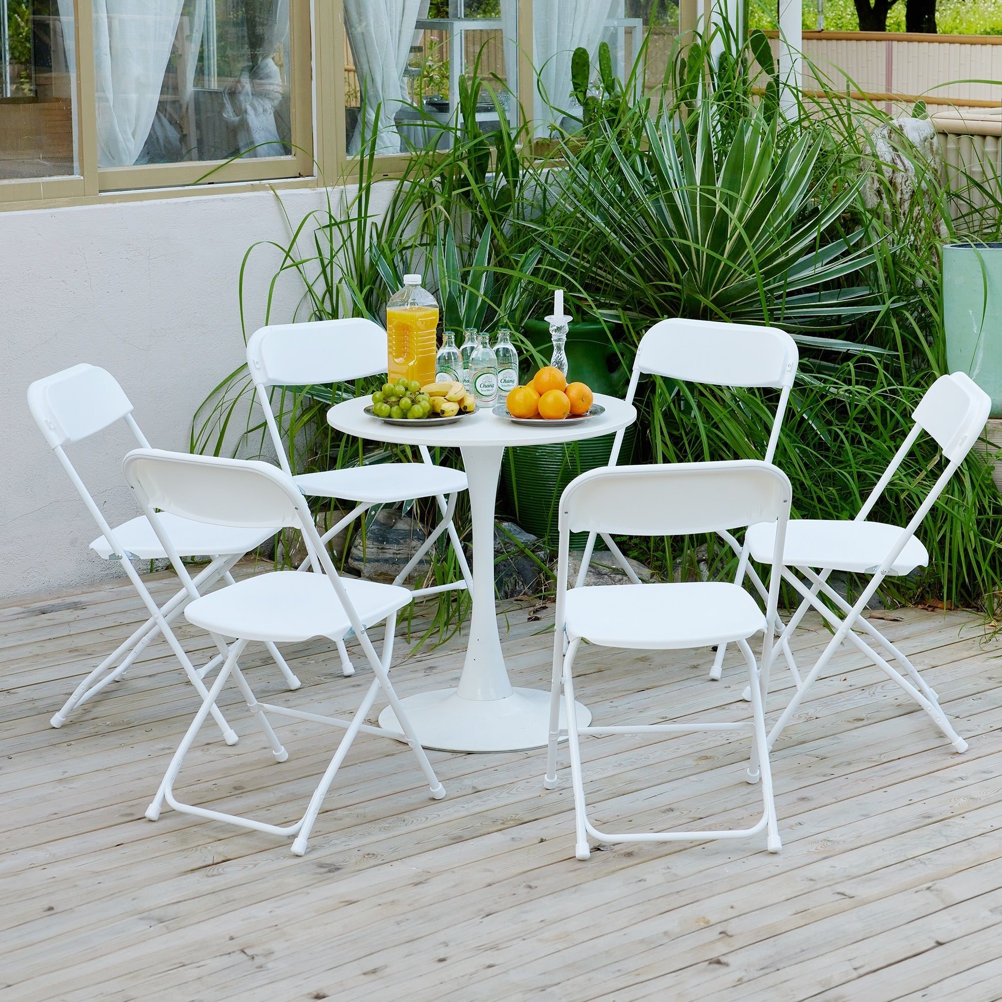 Ukuowu 10 Pack Plastic Folding Chair 350lb. Capacity for Events Office Overstock