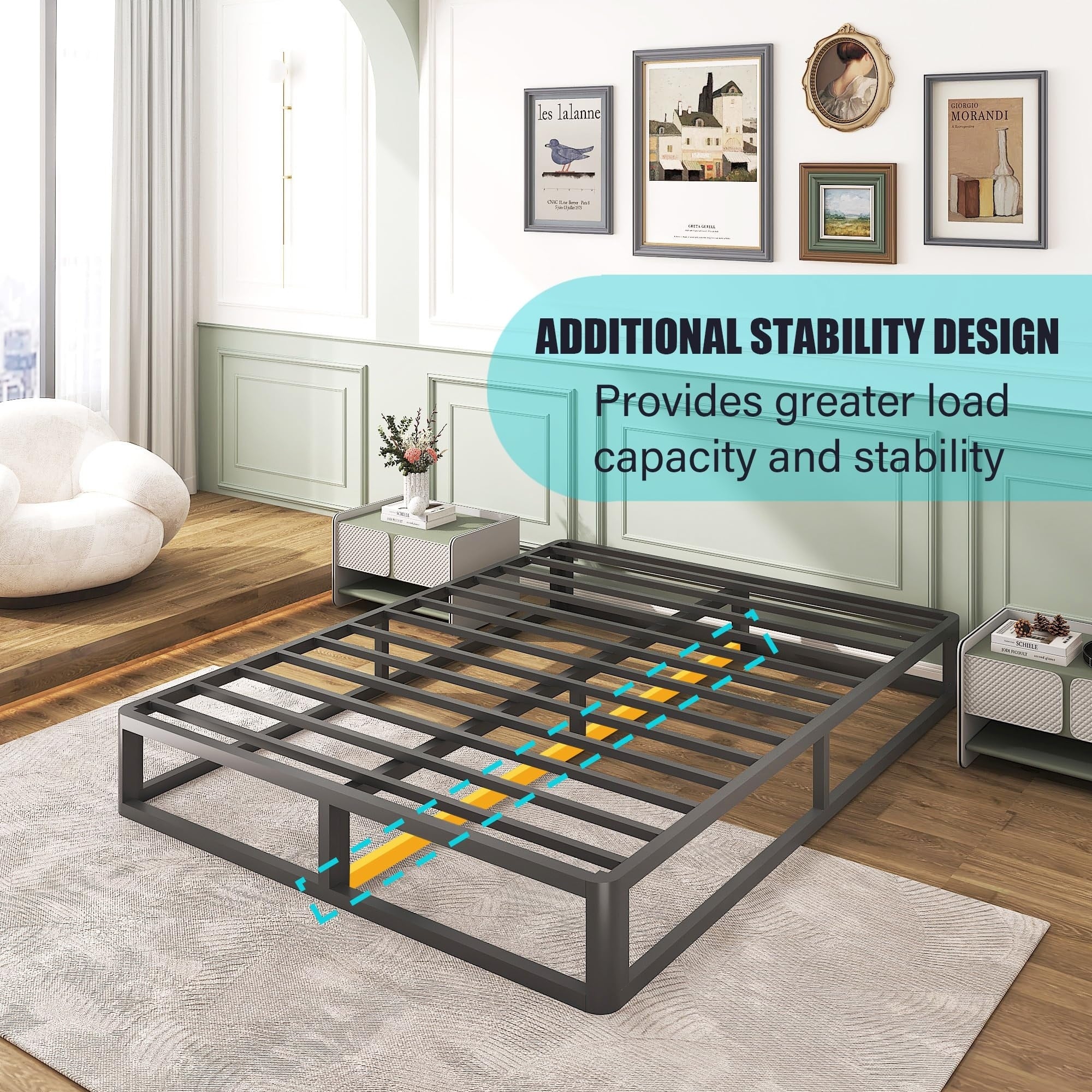 Upgrade Anti Bending and Round Corner Legs 10 inch Metal Queen Bed Fra Overstock