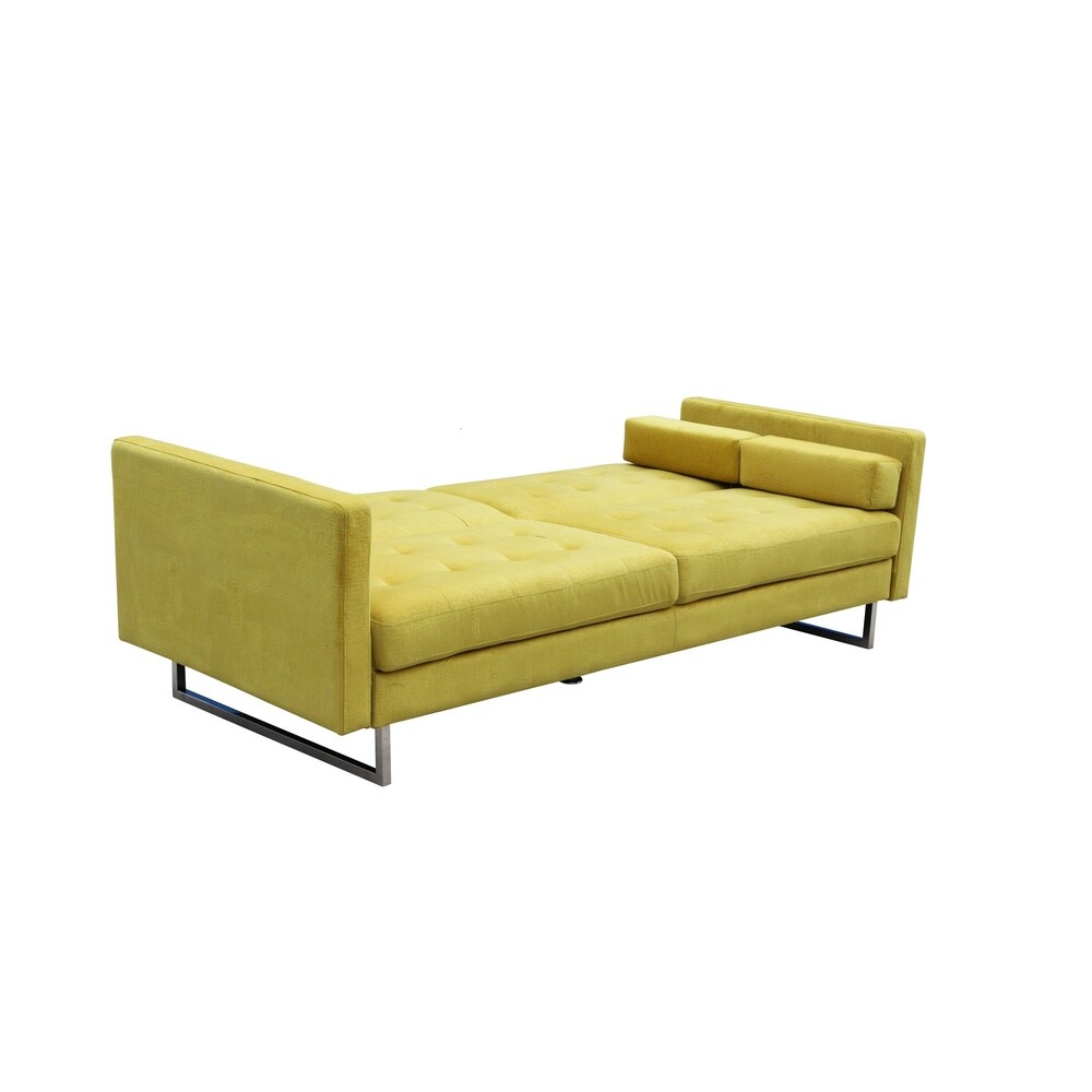 Verona Butter Yellow Suede Sleeper Sofa