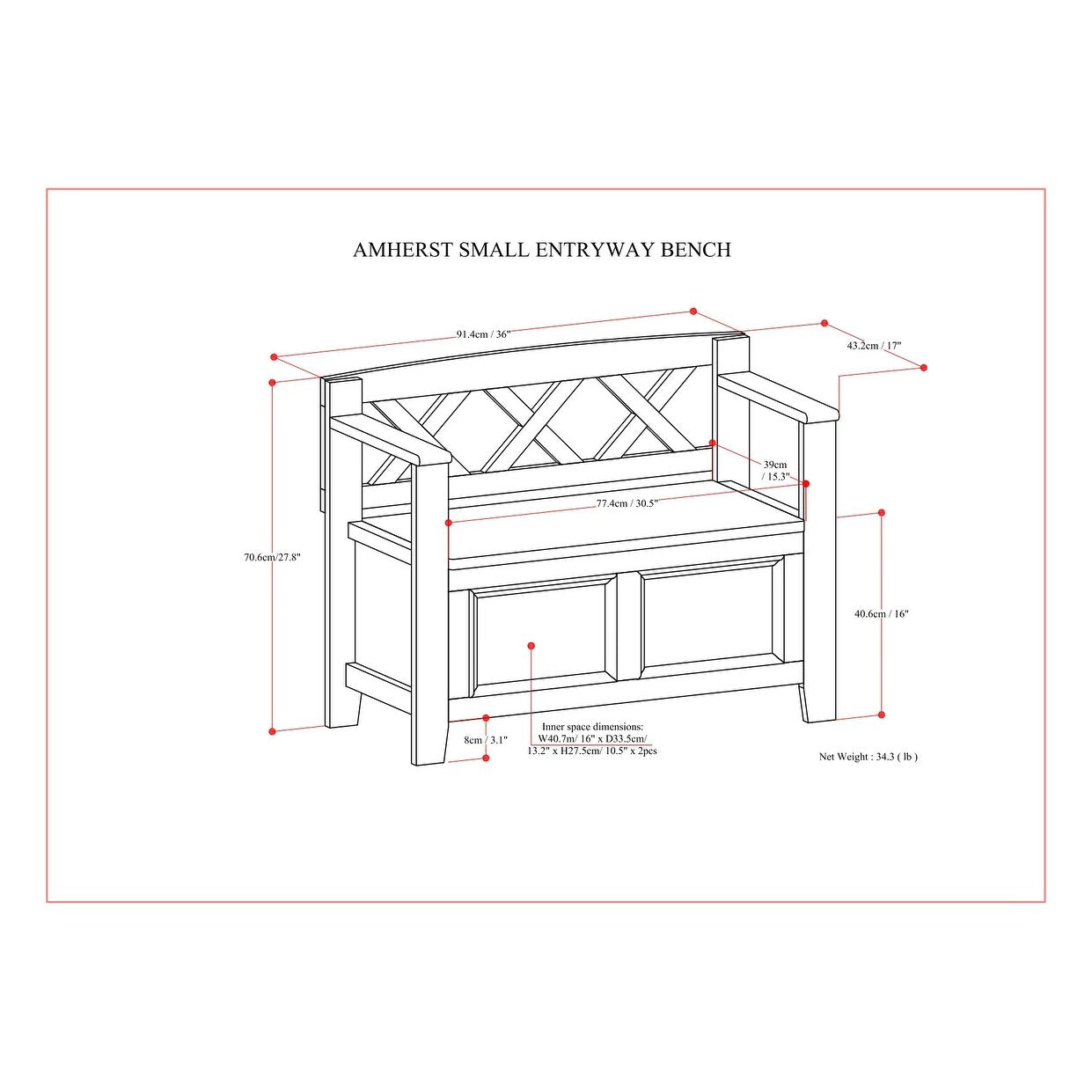 36 inch wide entryway bench store