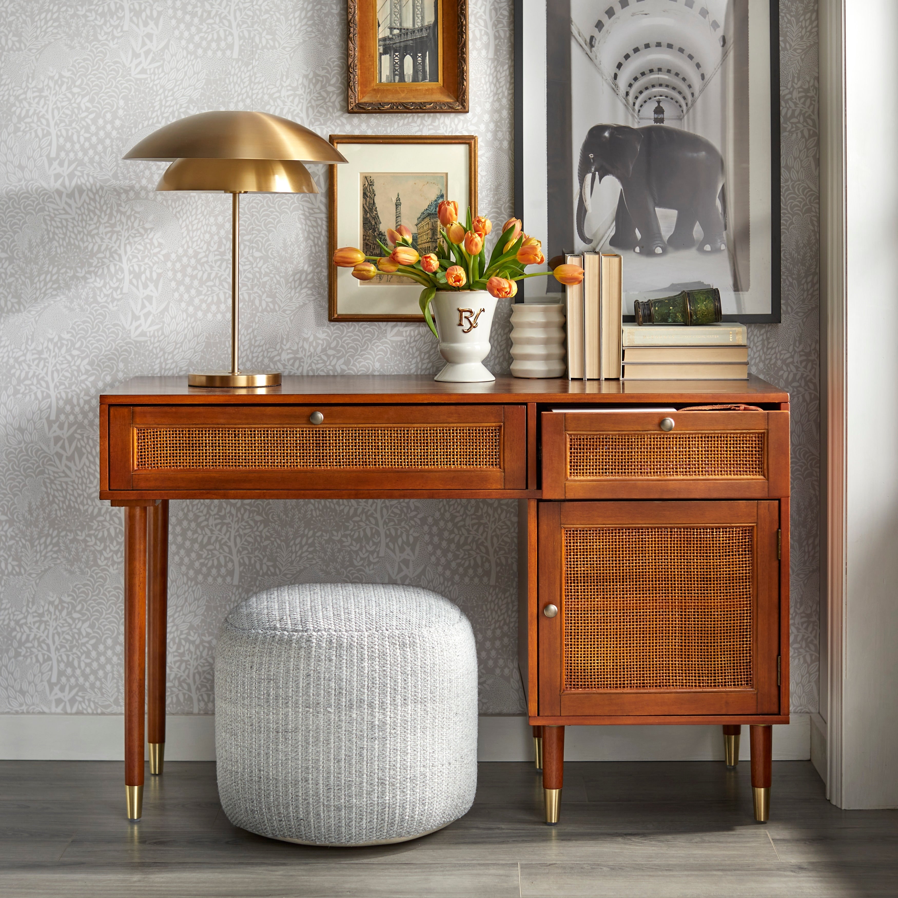 angelo HOME Allen Cane Front Desk Overstock